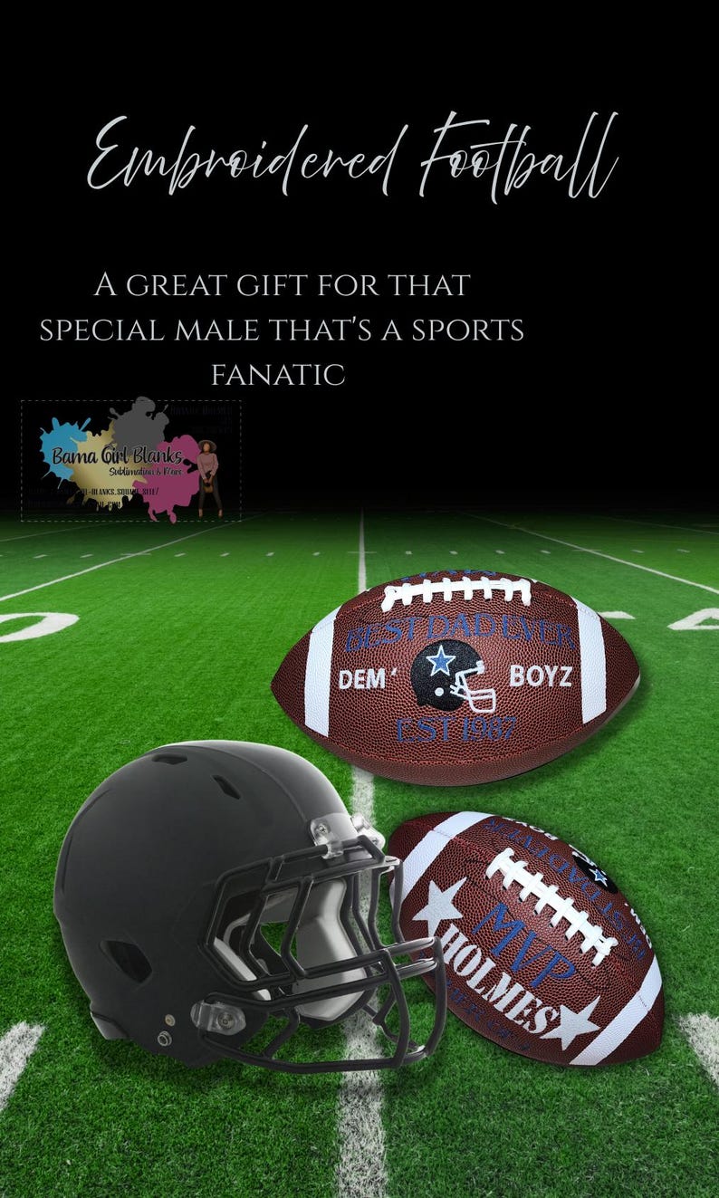 Custom Embroidered Football, Senior Night Football, Team Display Ball ...