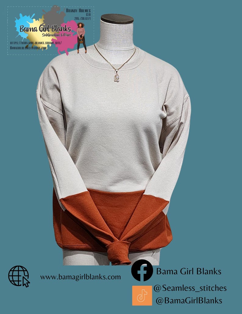 Blank Custom Horizontal Two Toned, Split Color, Crewneck Sweatshirt - Etsy