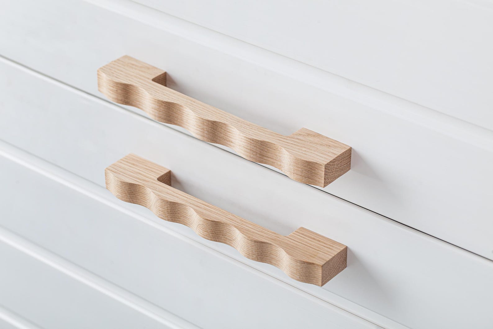 Wavy Wooden Furniture Handle Modern Drawer Pulls for Cabinets and Doors ...