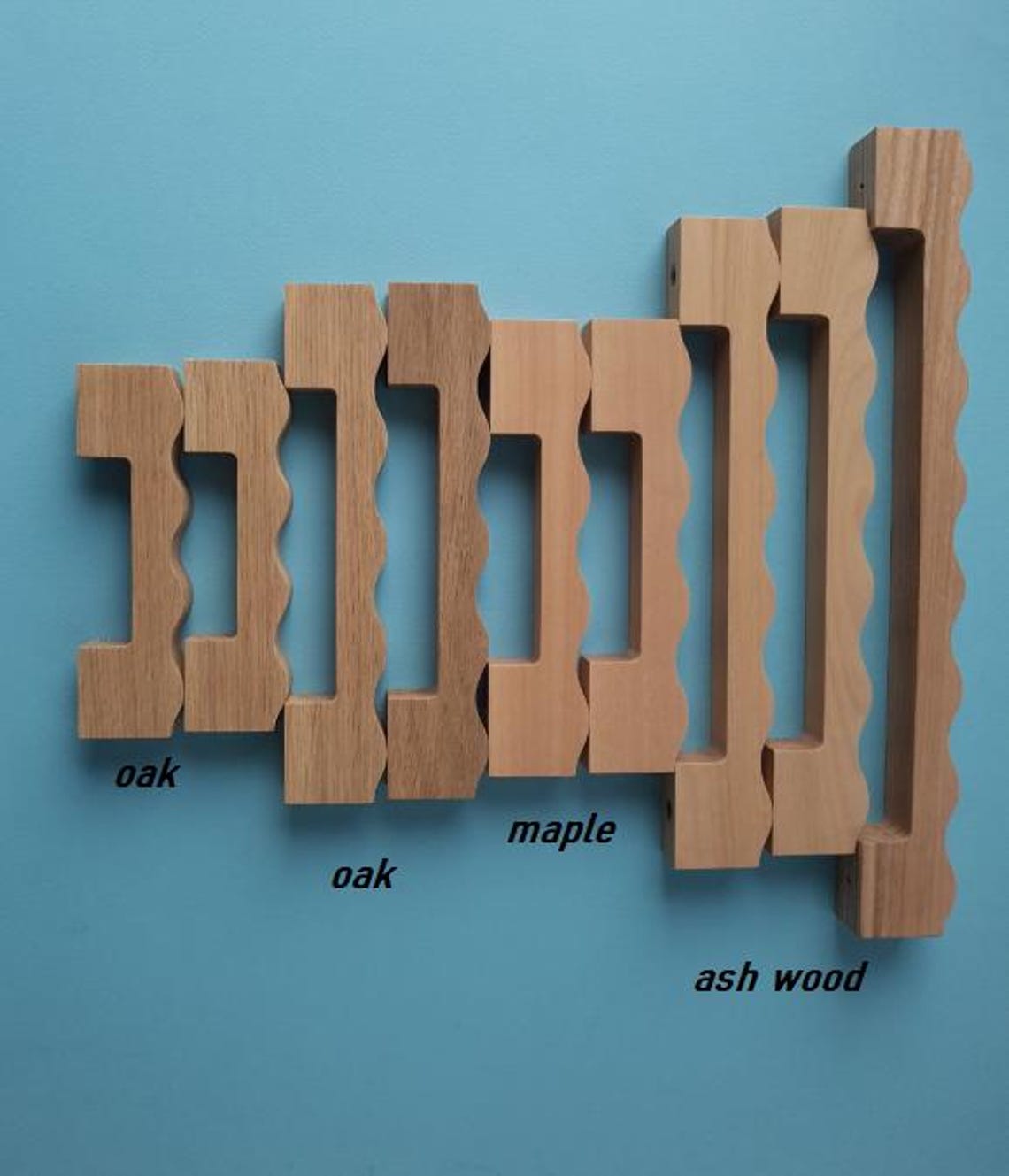 Wavy Wooden Furniture Handle Modern Drawer Pulls for Cabinets and Doors ...