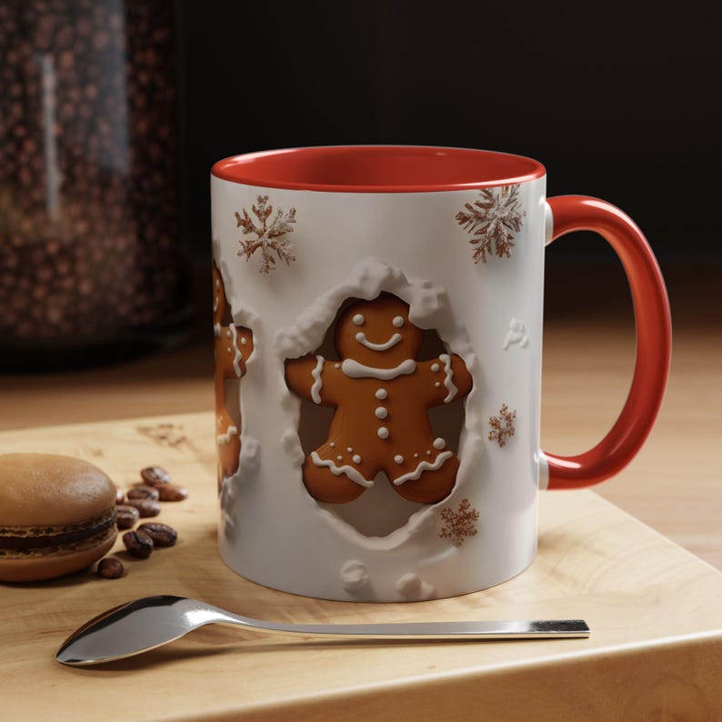 3D Gingerbread Christmas Mug: Whimsical Holiday Cocoa Cup - Etsy