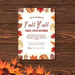 Fall Y'all Party Invitation, Backyard Fall Party, Neighborhood Fall ...