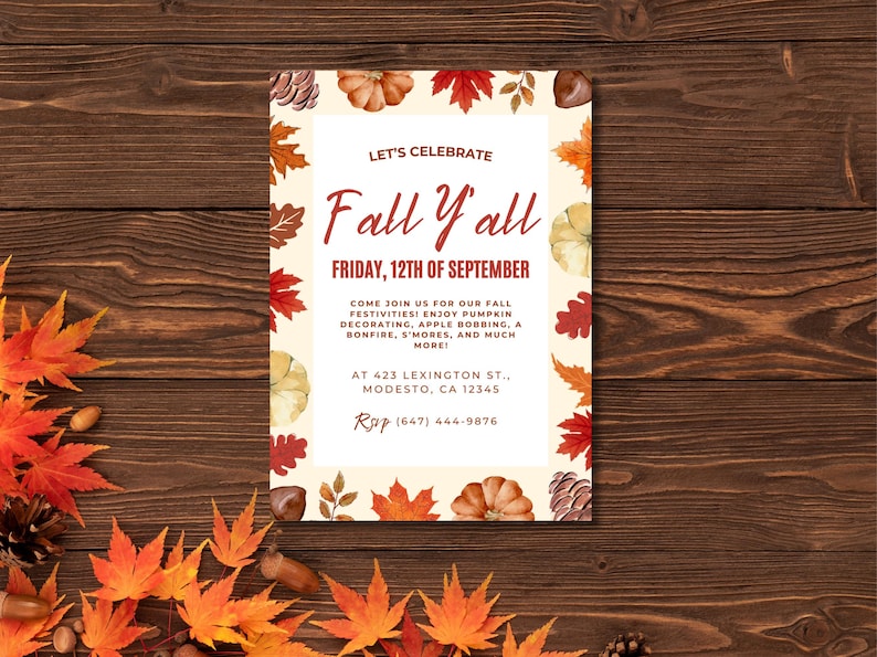 Fall Y'all Party Invitation, Backyard Fall Party, Neighborhood Fall ...