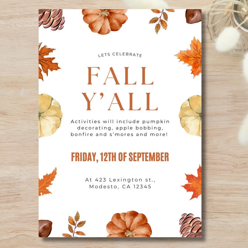 Fall Theme Birthday Invitation - Etsy Canada