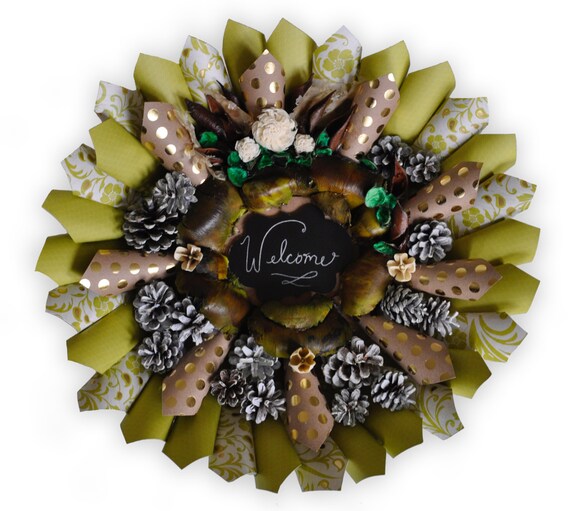 Items similar to Wreath: Any Season - Personalizable Chalkboard Center ...