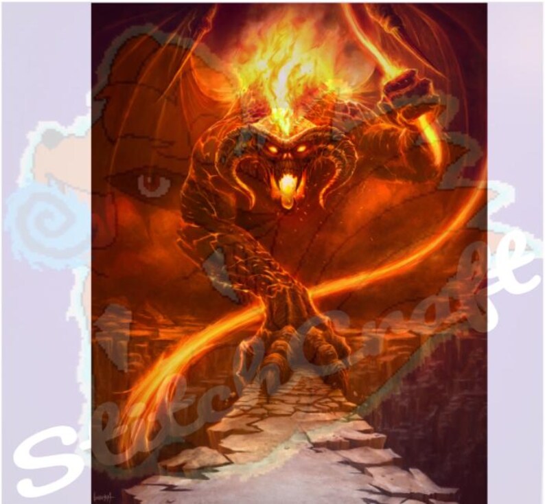 Balrog Cross Stitch Pattern - Etsy