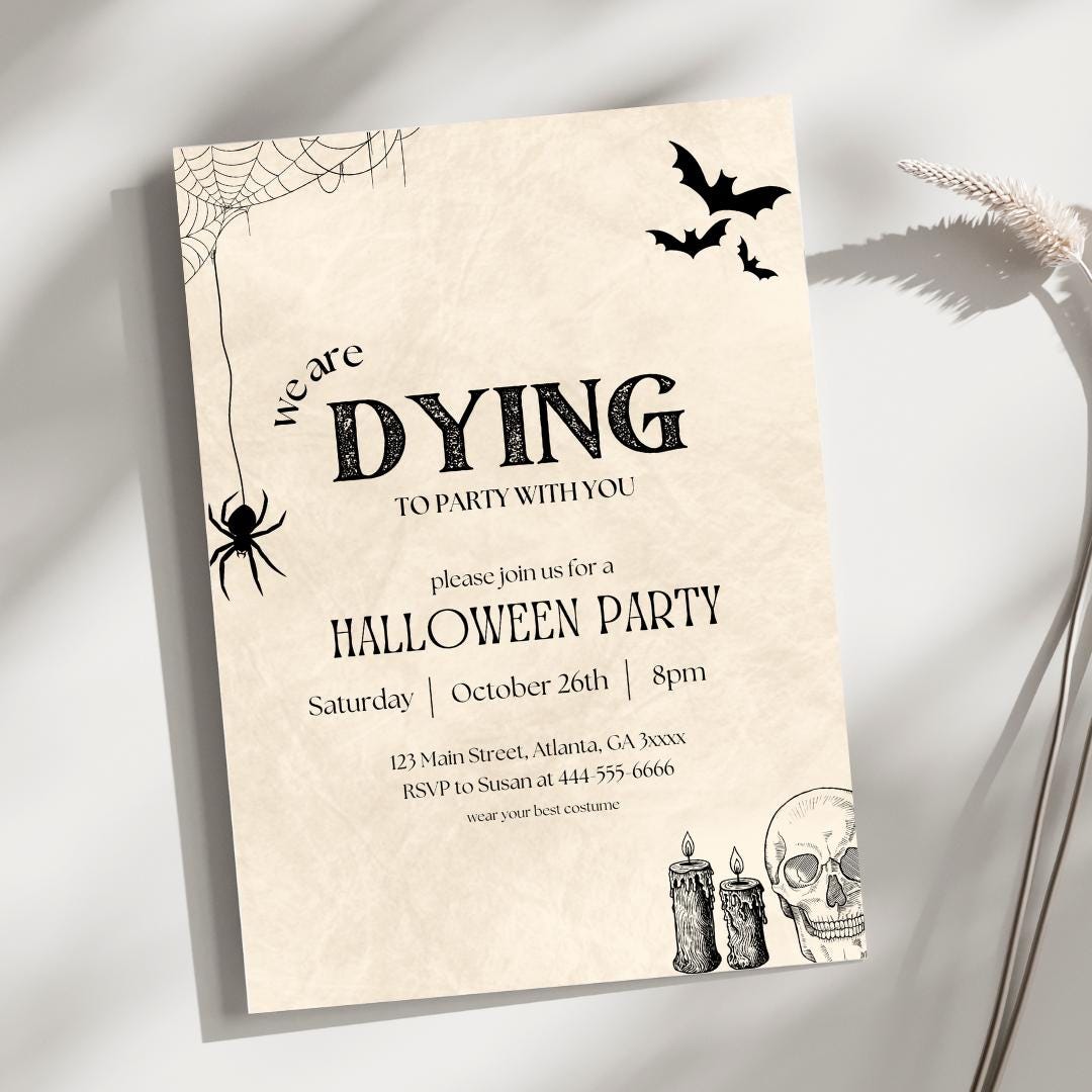 Vintage Halloween Party Invitation Template (digital Download) - Etsy