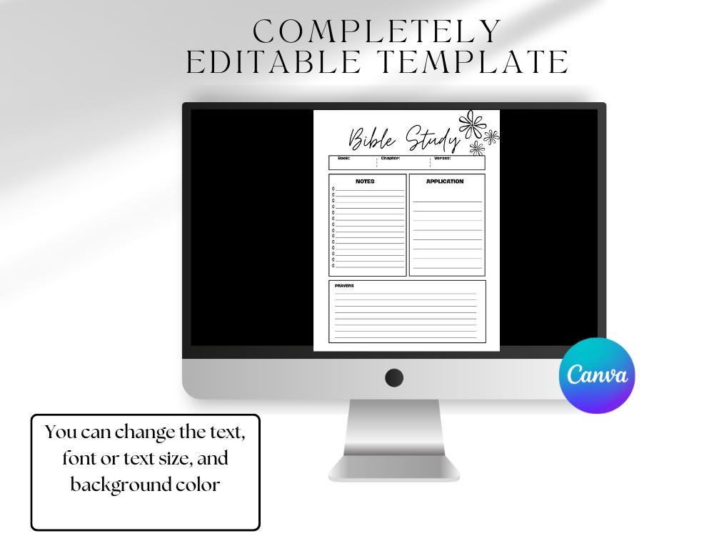 Digital Bible Study Notes Template: Printable PDF (instant Download) - Etsy