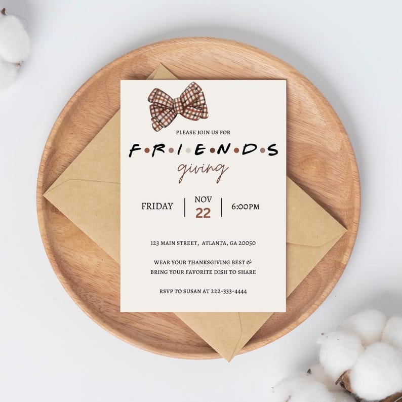 Friendsgiving Invitation, Thanksgiving Invitation, Editable ...