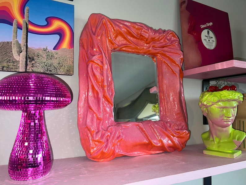 Sunset Silk Funky Mirror, Artsy Mirror, Art Decor, Unique Mirror ...