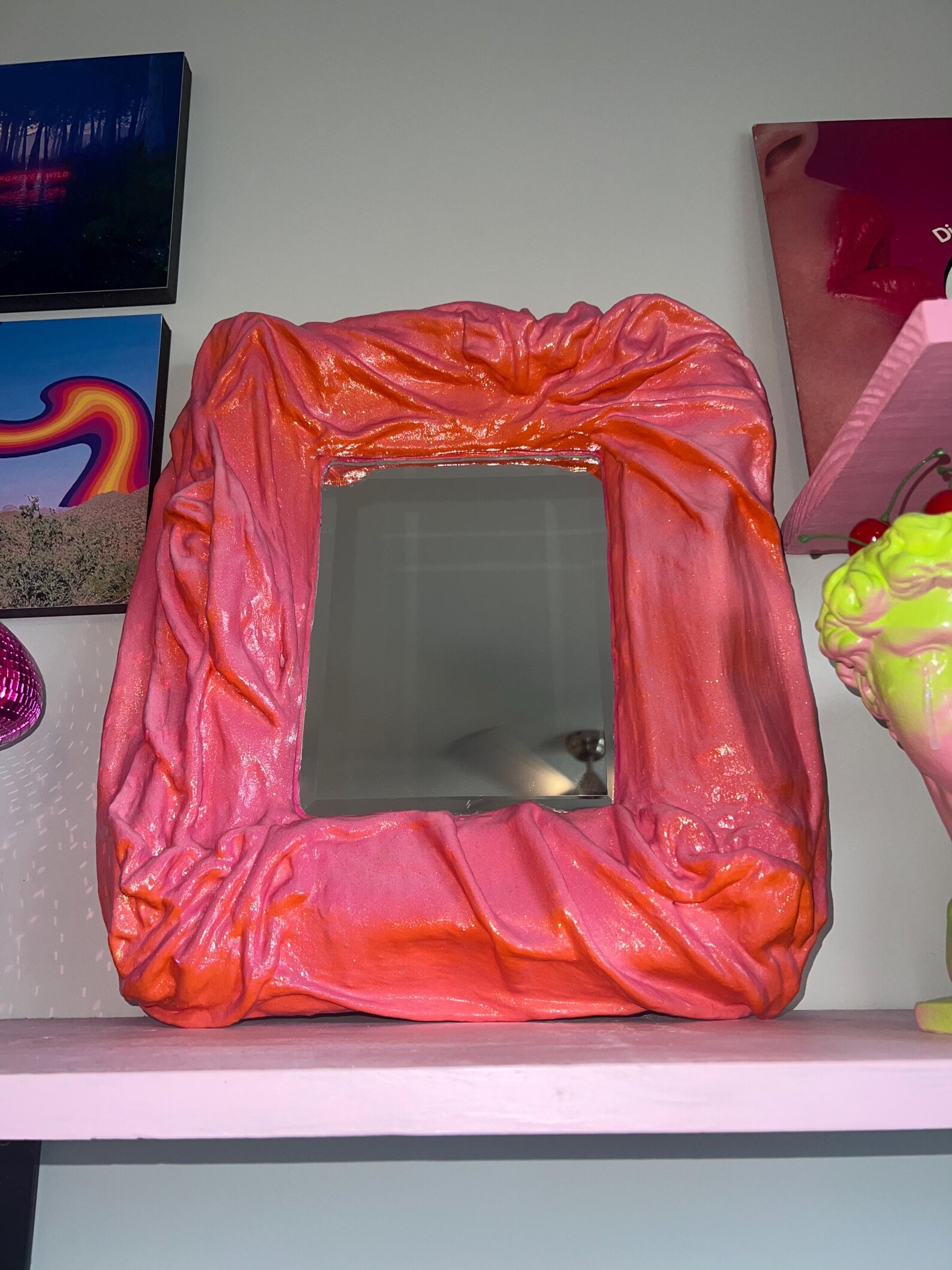 Sunset Silk Funky Mirror, Artsy Mirror, Art Decor, Unique Mirror ...