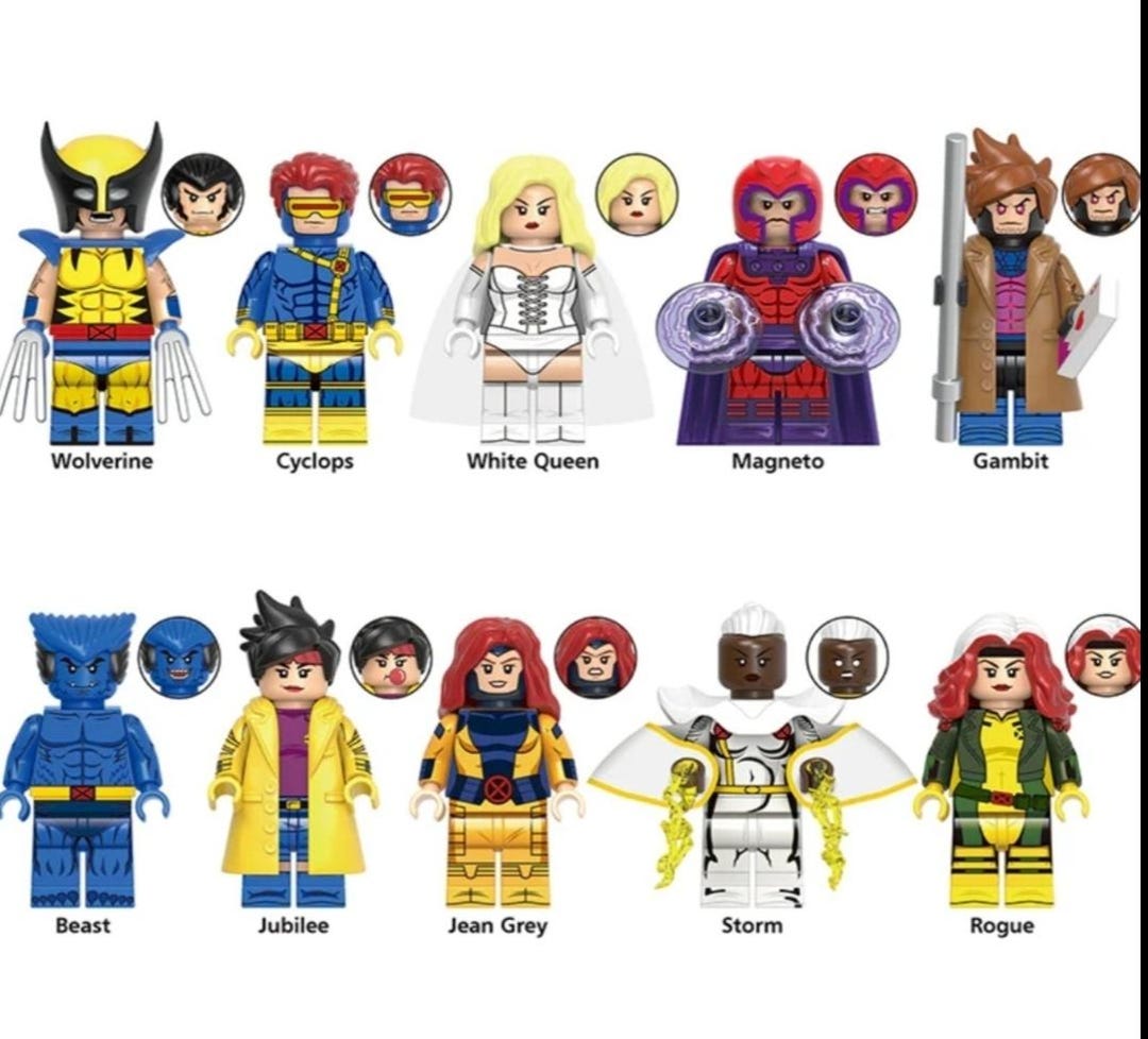Custom Lego Xmen Set of 10 Pcs Wolverine Beast Gambit Magneto Storm and ...