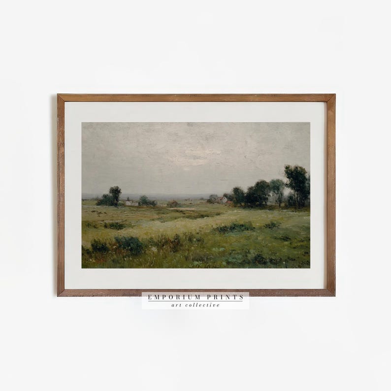 Green Pasture Landscape Print | PRINTABLE Peaceful Field Wall Art ...