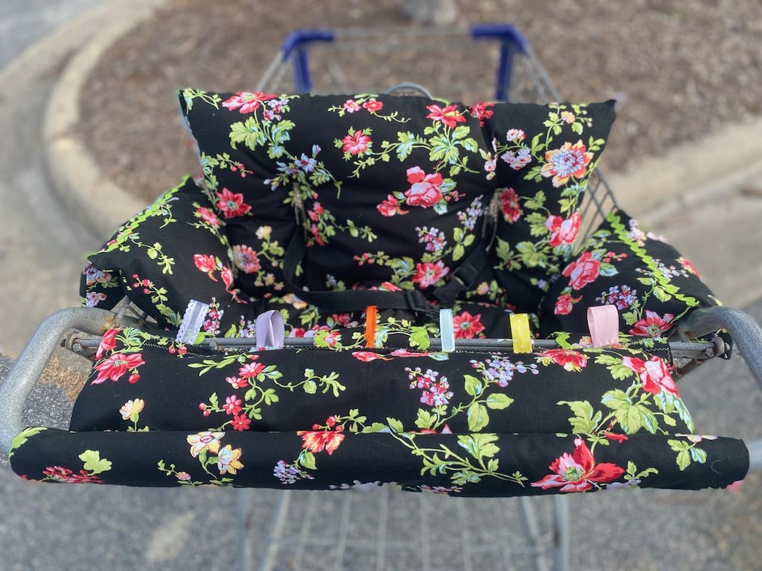 Onyx Leaf Floral Baby Buggy Bumper Padded and Formed Shopping Cart ...