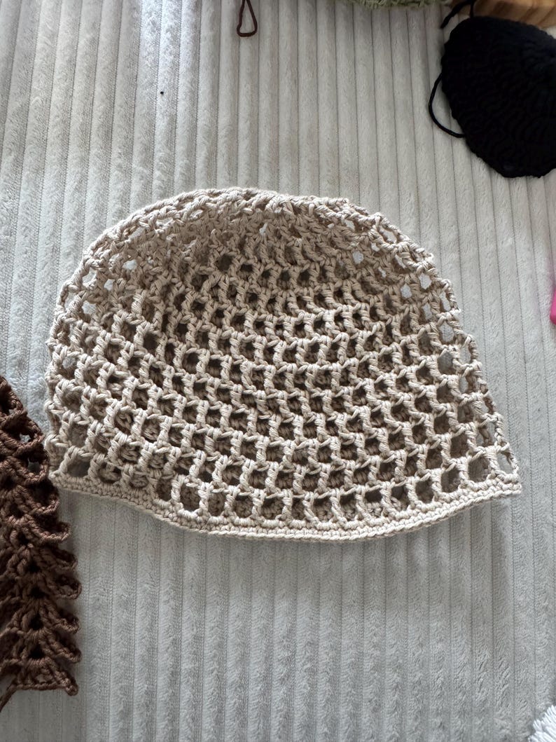 Easy Crochet Mesh Hat Pattern, PDF File + VIDEO Knit Hat Pattern ...