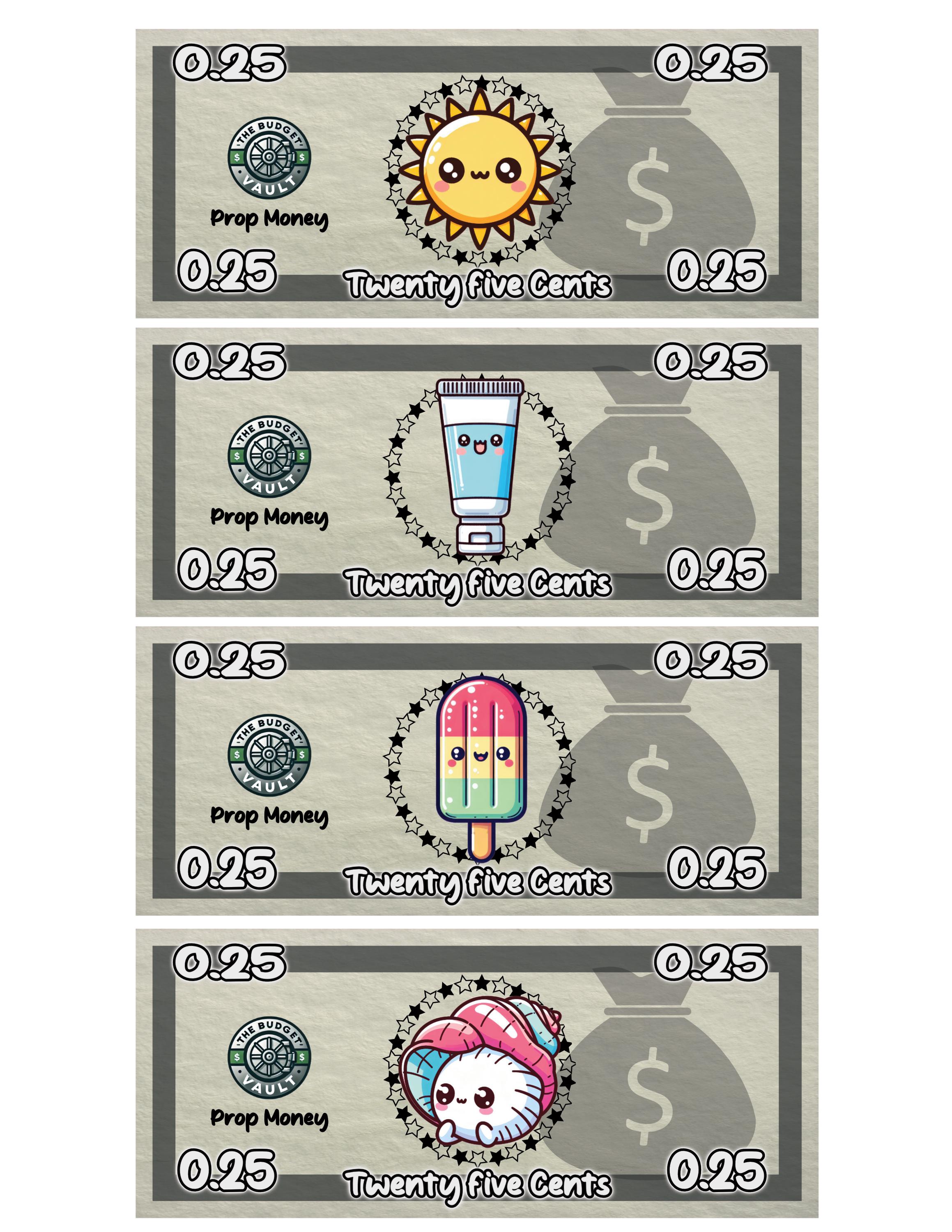 Summer Themed Prop Money Cash Stuffing Play Money Placeholder Cash | 0. ...