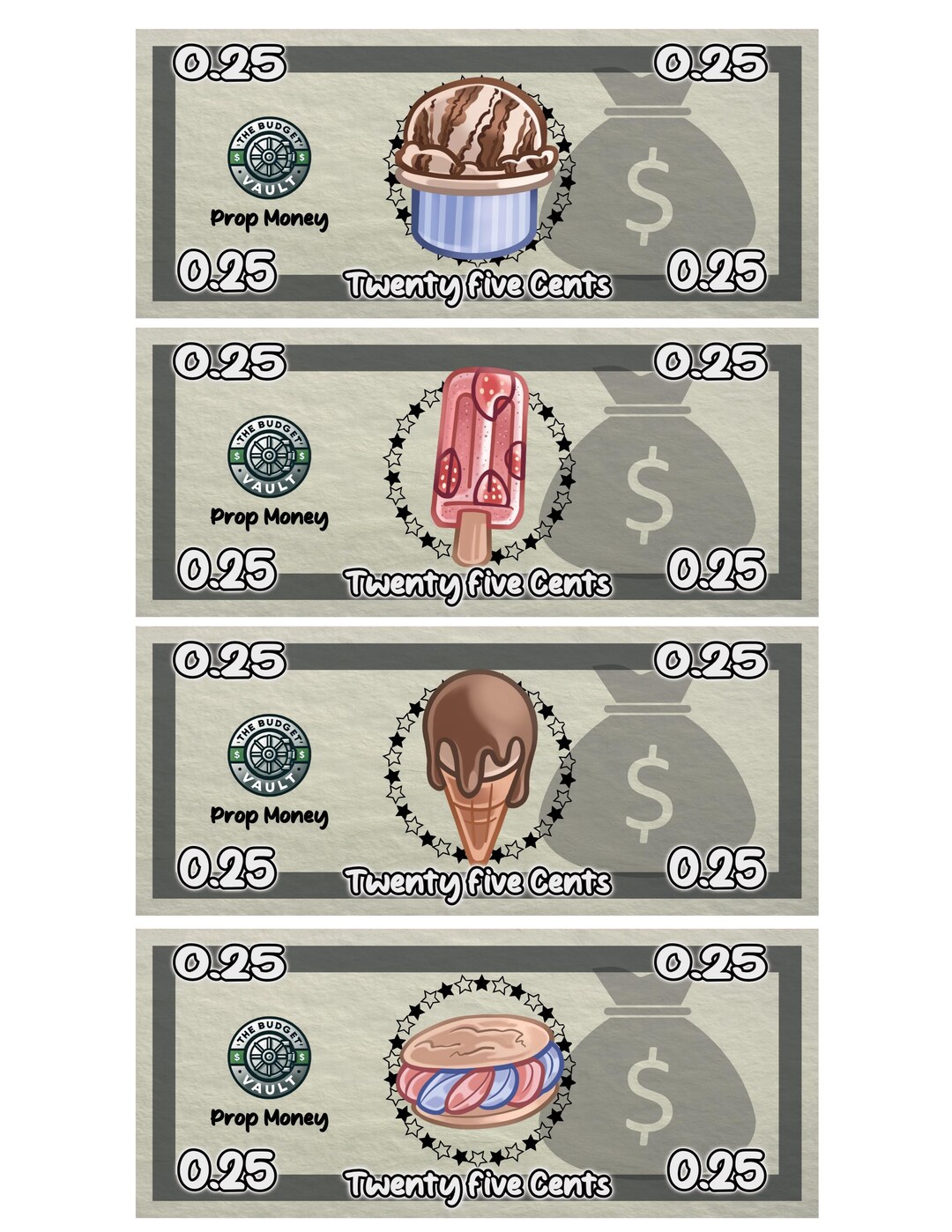 Sweet Treats Prop Money | Cash Stuffing Play Money Placeholder Cash | 0 ...