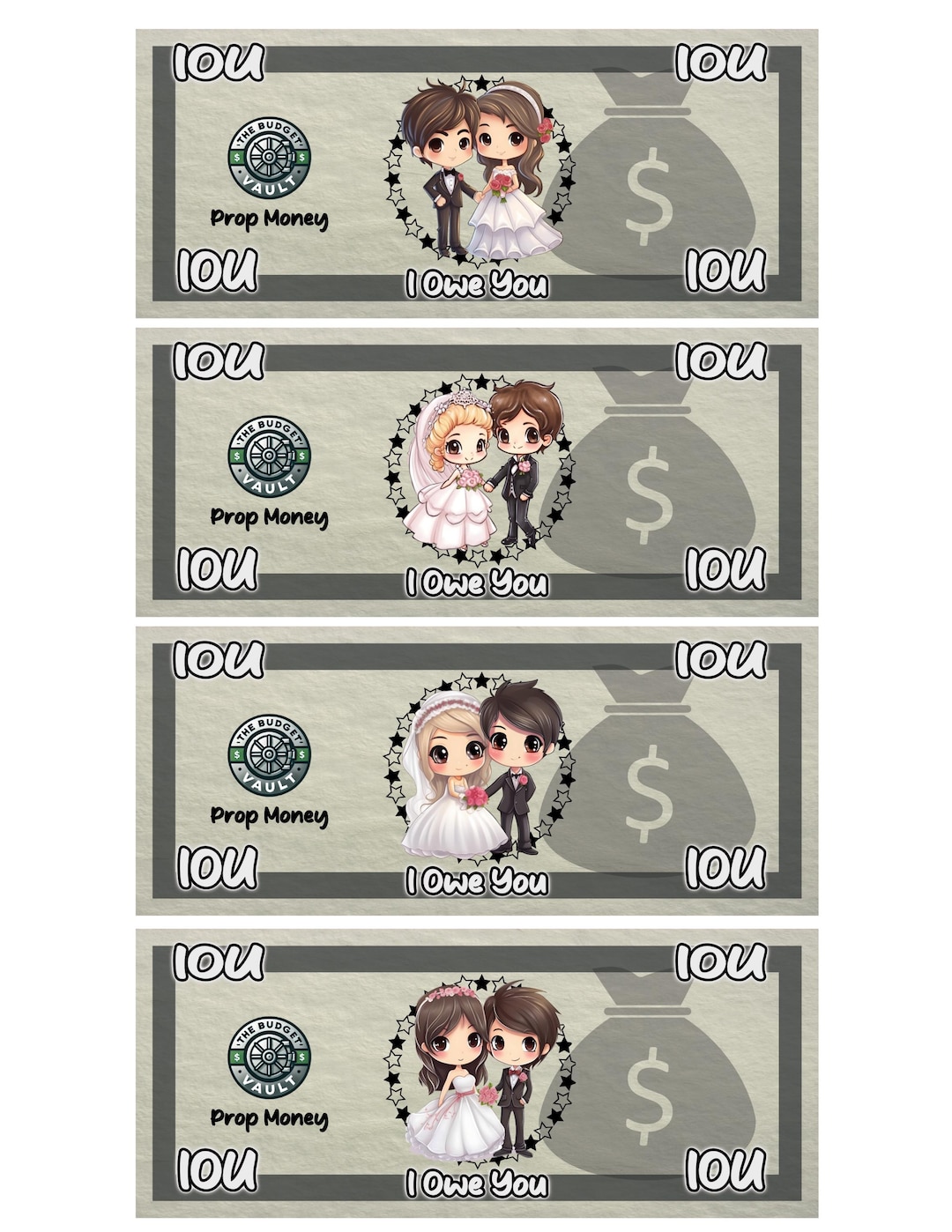 Cute Wedding Prop Money Cash Stuffing Play Money Placeholder Cash | 0. ...