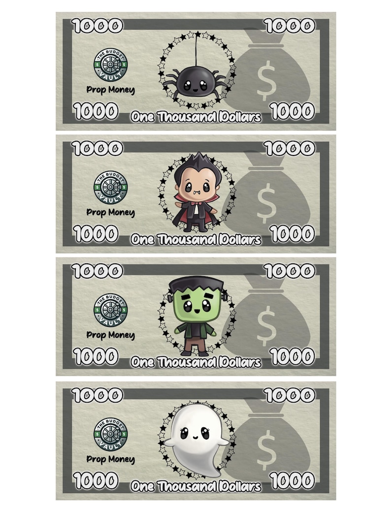 Halloween Prop Money | Cash Stuffing Play Money Placeholder Cash | 0.25 ...