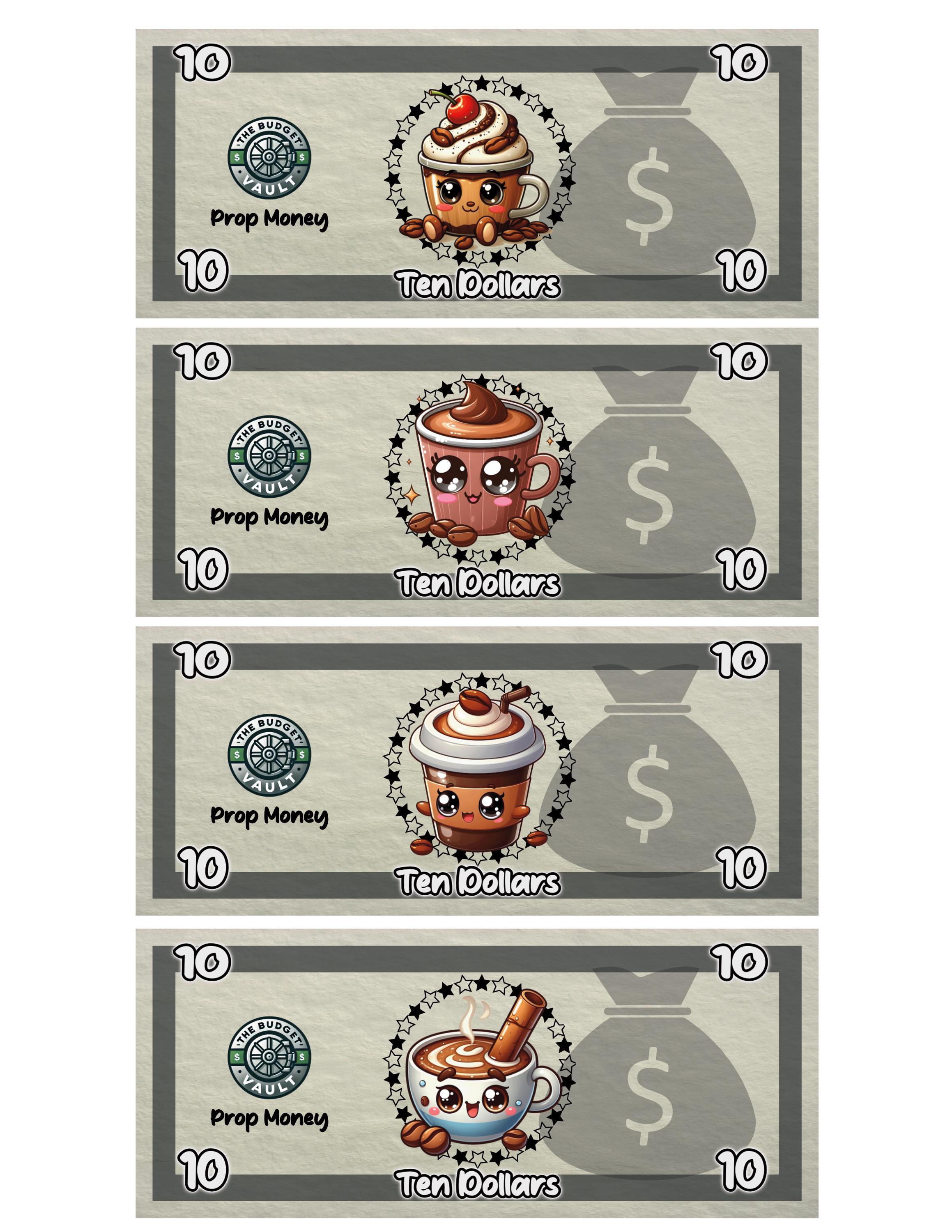 Cute Coffee Prop Money | Cash Stuffing Play Money Placeholder Cash | 0. ...