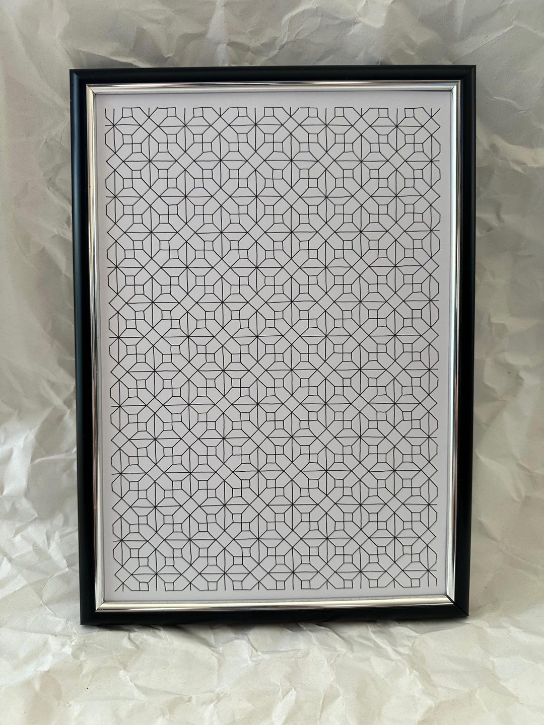 Black and White Pattern Poster. DIN A4 Size Home Decor Poster. Hand ...