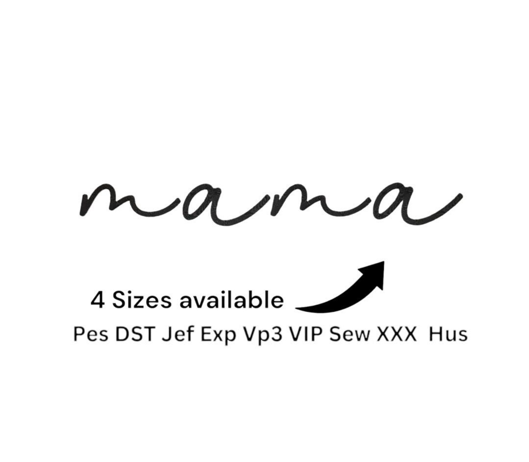 Cursive Mama Embroidery Design Cursive Mama Embroidery File Machine ...