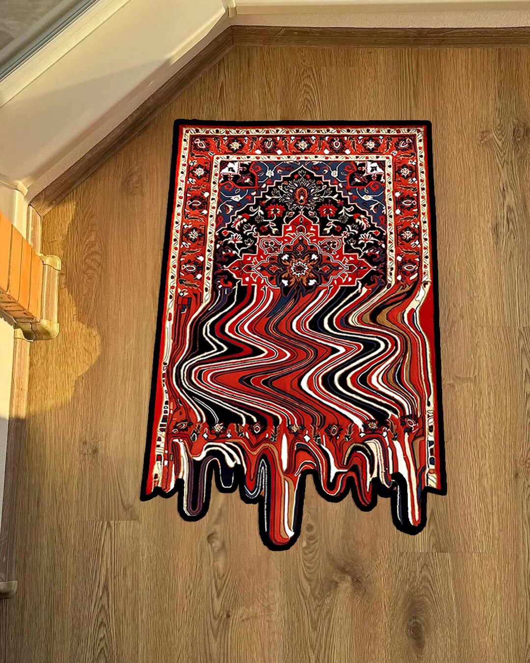 Persian Melting Rug,melting Oriental Design Rug,irregular Shaped Rug ...