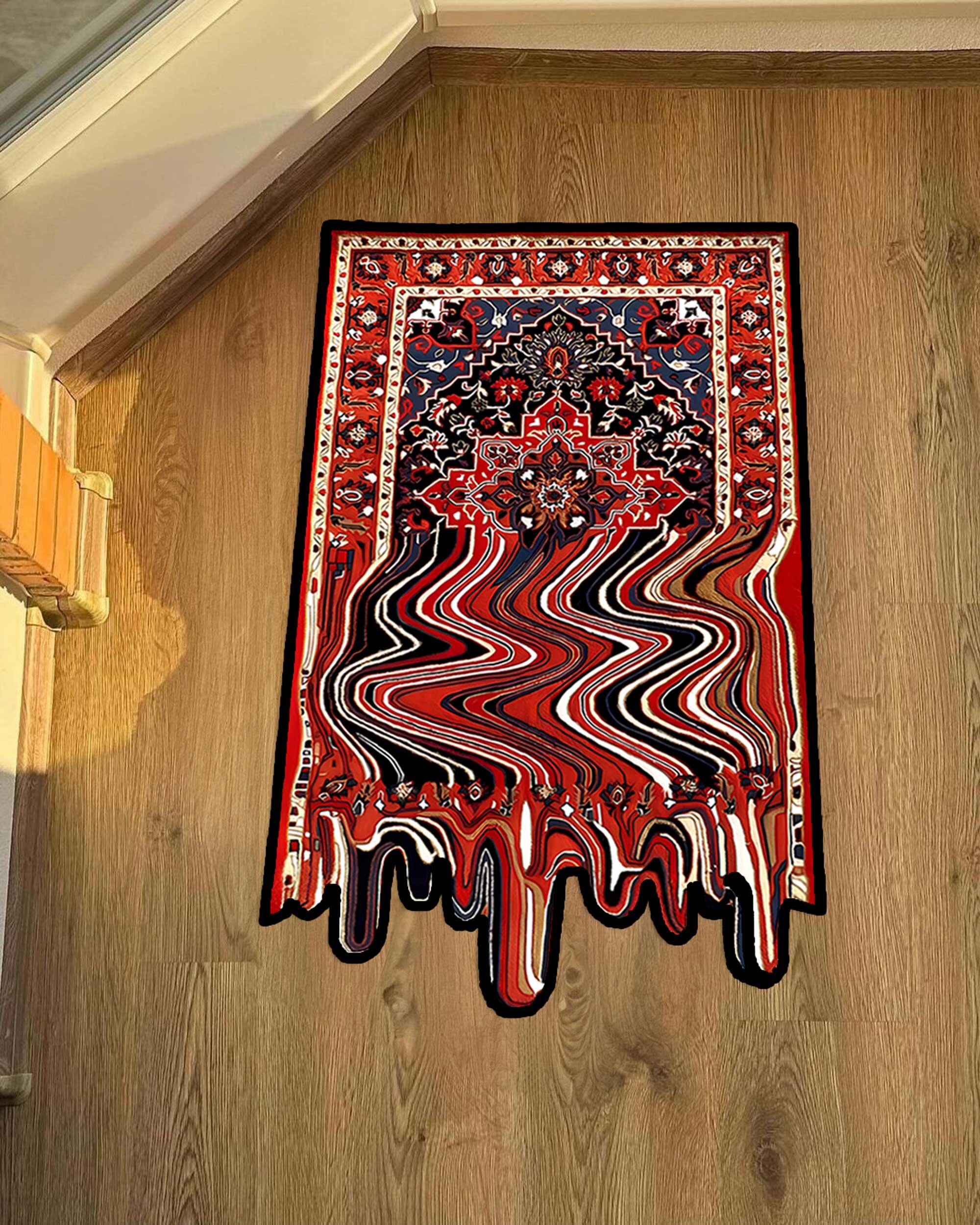 Persian Melting Rug,melting Oriental Design Rug,irregular Shaped Rug ...