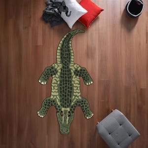 Colorful Crocodile Rug,tribal Reptile Digital Print Carpet,boho Animal ...