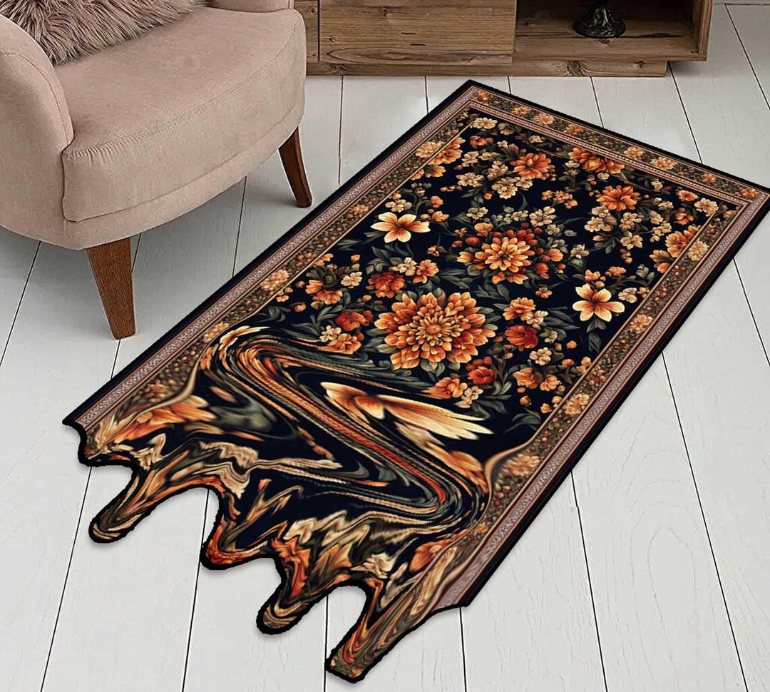 Persian Melting Rug,melting Oriental Design Rug,irregular Shaped Rug ...