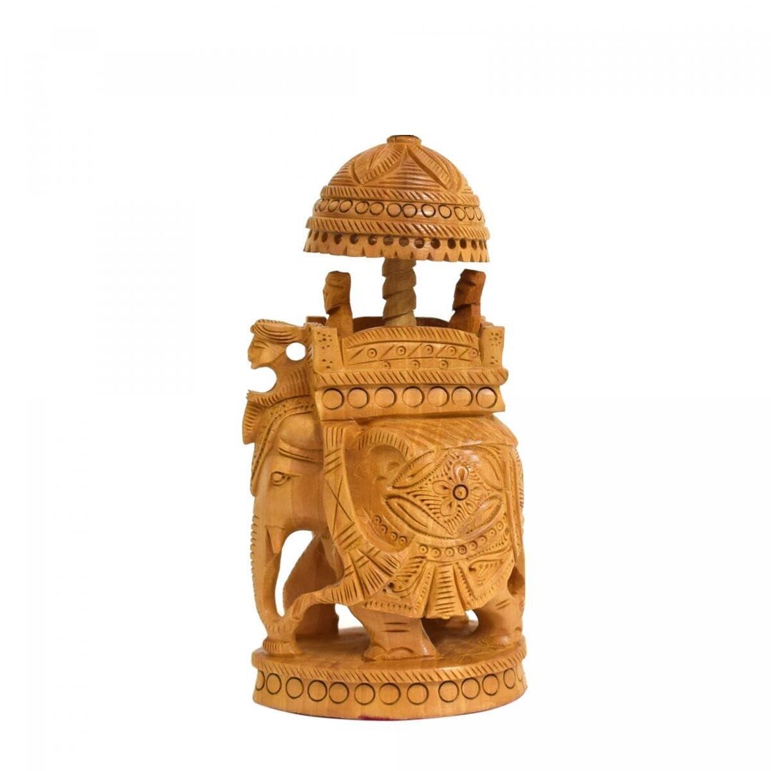 Handcrafted Wooden Elephant Ambari Idol - Etsy