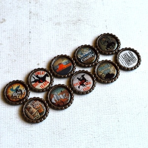 Cowboy Bottlecap Magnets- Western Cowboy Decor- Refrigerator Magnets ...