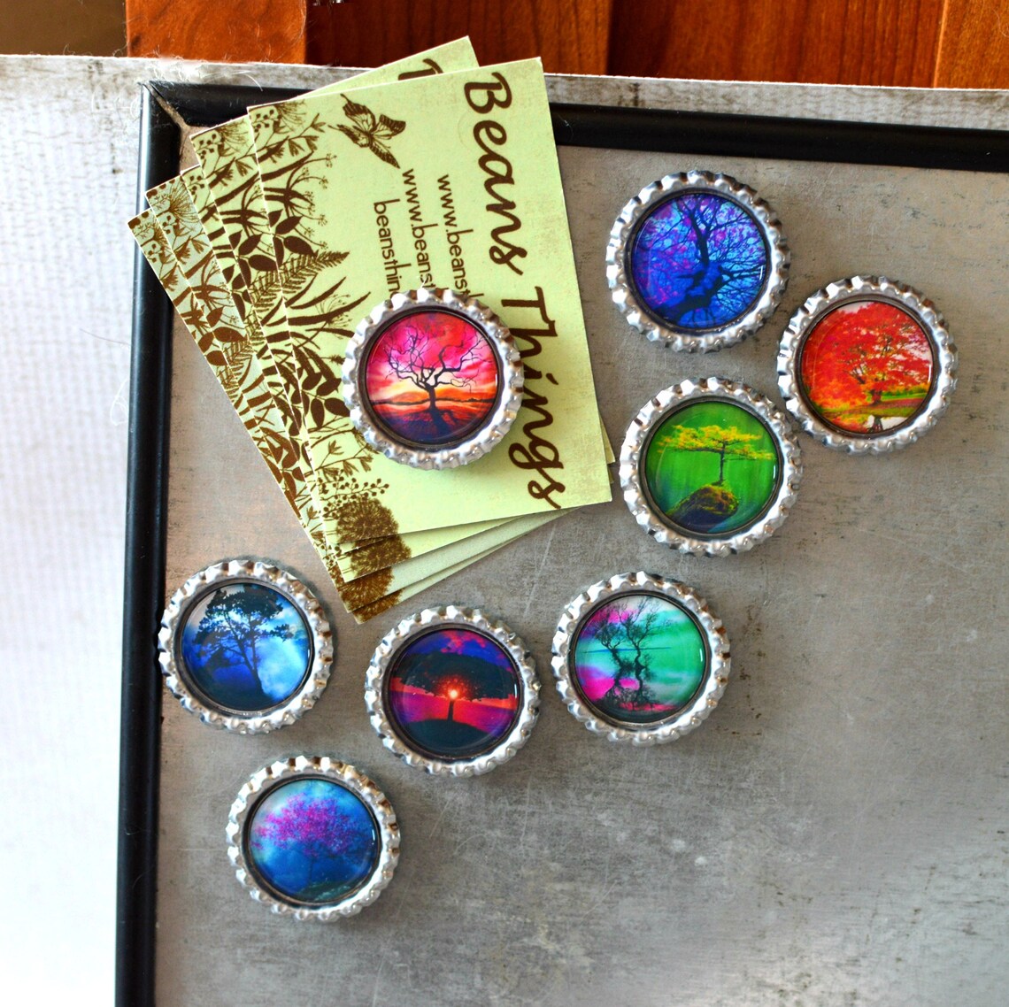 Tree Magnets Colorful Tree Decor Kitchen Magnets 8 Tree - Etsy