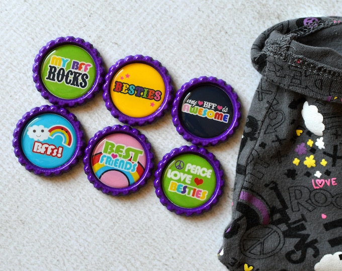 Best Friend Magnets BFF Bottlecap Magnets Kawaii Friendship - Etsy