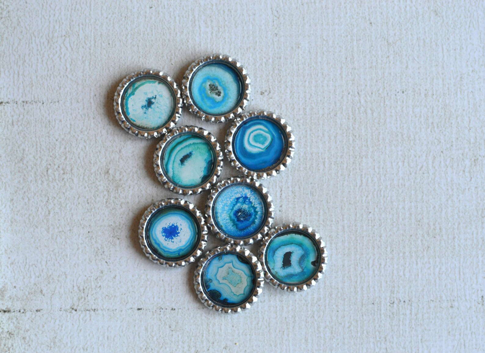 Agate Geode Rock Bottlecap Magnets You Choose Your Color - Etsy