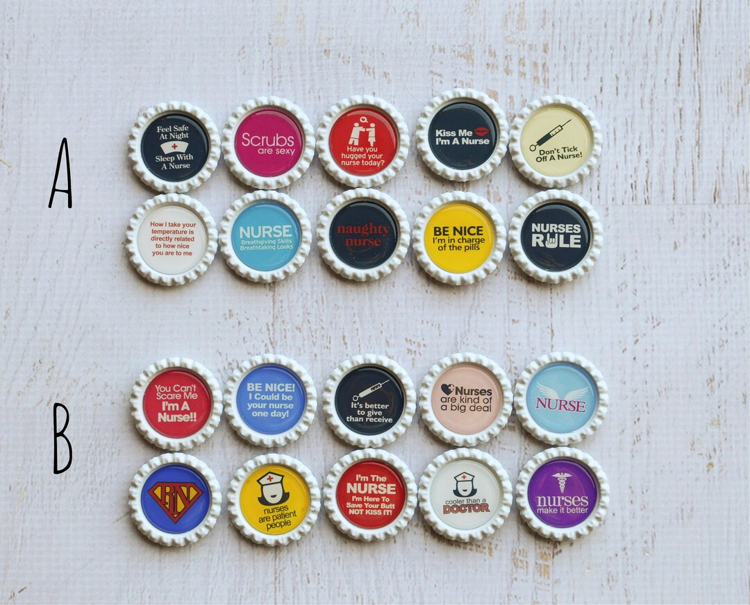 YOU CHOOSE- Nurse Magnet Set- Funny, Sarcastic, Spicy Nurse Bottlecap ...
