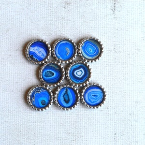 Blue Geode Agate Rock Bottlecap Magnets- Science Gift- Agate Slice ...