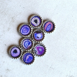 Purple Agate, Geode Bottlecap Magnets- Rock Decor- Purple Geode- Purple ...