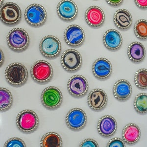 Agate, Geode Rock Bottlecap Magnets- You Choose Your Color- Agate ...