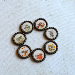 Boho Floral Magnets- Inspirational Words Bottlecap Magnets- Boho ...