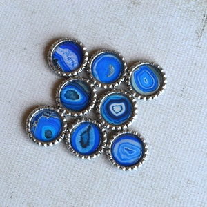 Blue Geode Agate Rock Bottlecap Magnets- Science Gift- Agate Slice ...