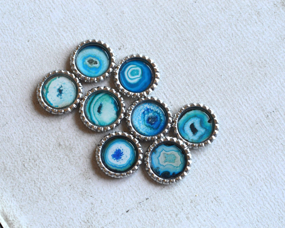 Agate, Geode Rock Bottlecap Magnets- You Choose Your Color- Agate ...