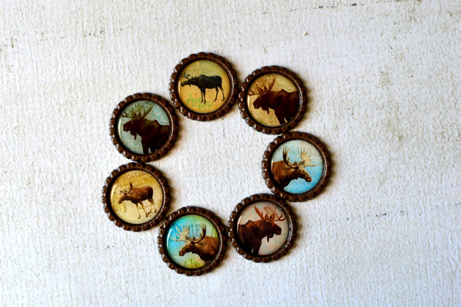 Moose Bottlecap Magnets- Rustic Home Decor- Lake House, Cabin, Log ...