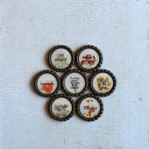 Boho Floral Magnets- Inspirational Words Bottlecap Magnets- Boho ...