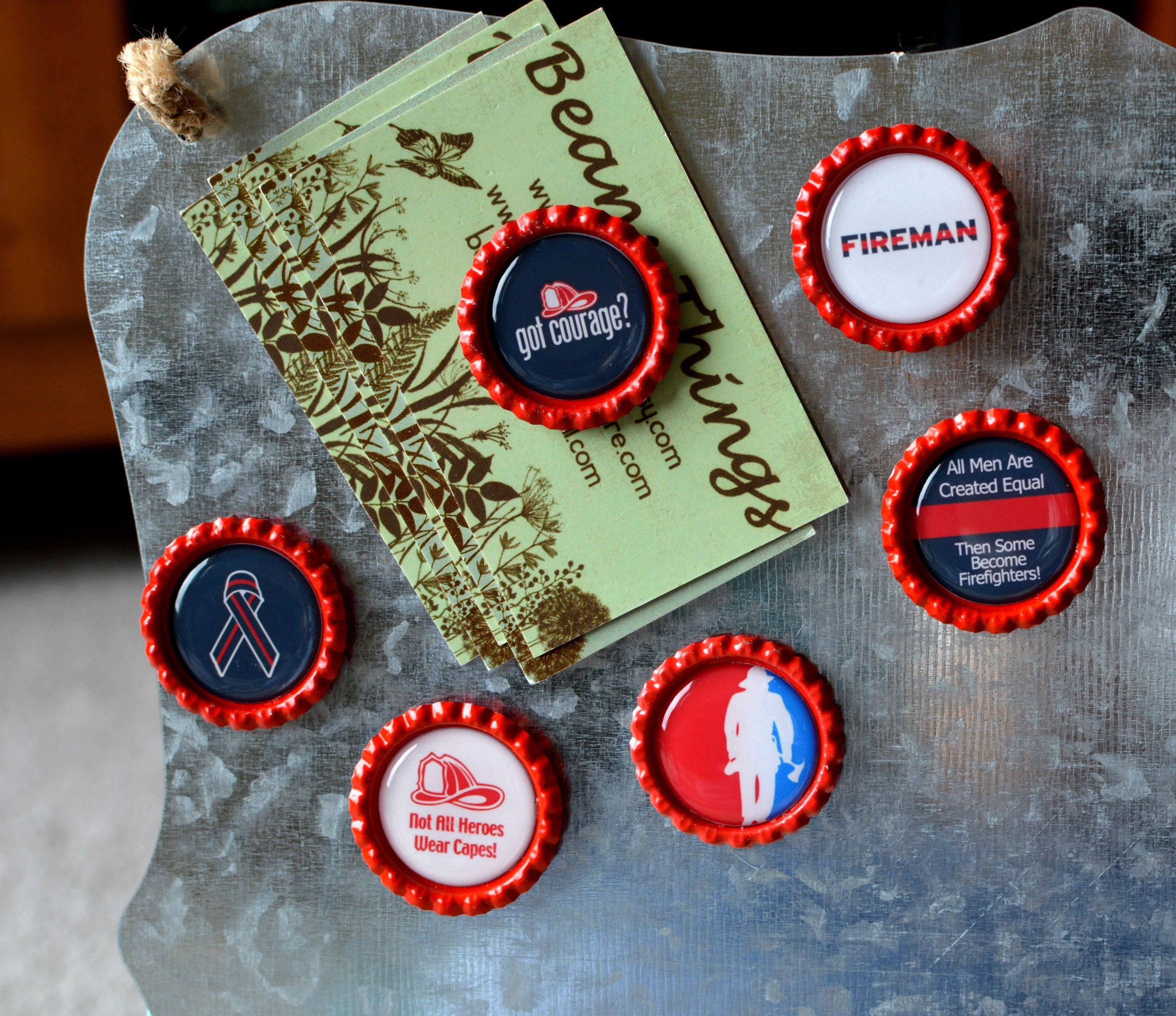Fireman Bottlecap Magnets Firefighter Gift Fireman Support | Etsy