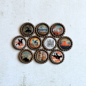 Cowboy Bottlecap Magnets- Western Cowboy Decor- Refrigerator Magnets ...