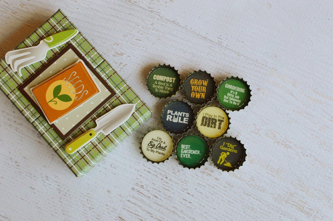 Garden Magnet Gift Set Gardener Gift Garden Lover Upcycled Magnets in ...