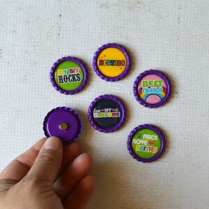Best Friend Magnets- BFF Bottlecap Magnets- Kawaii Friendship Magnets ...