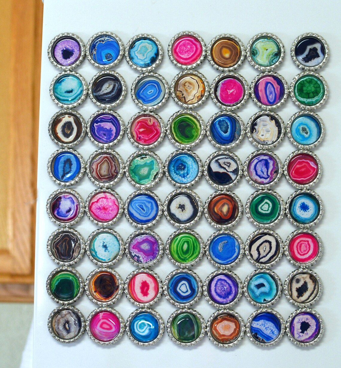 Agate Geode Rock Bottlecap Magnets You Choose Your Color | Etsy
