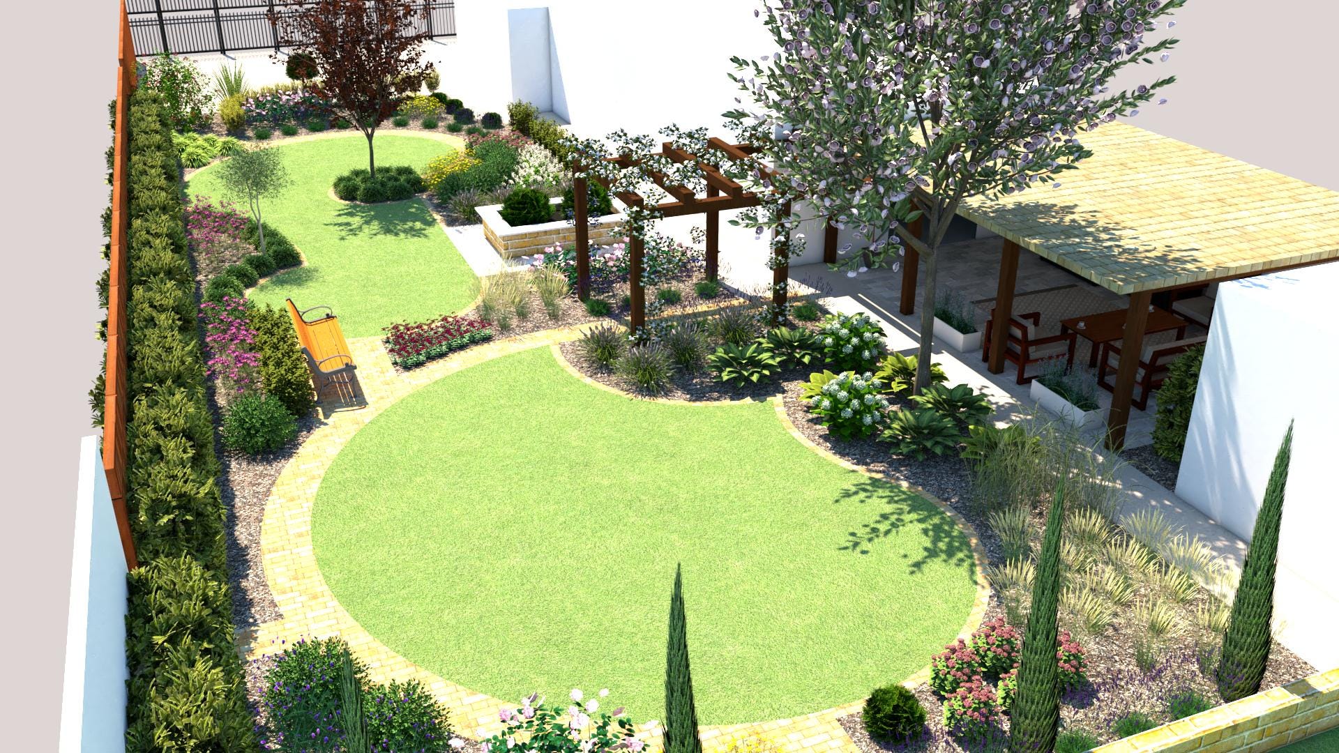 Backyard Design, 3d Realistic Rendering, , Backyard 3D Rendering, 3d ...